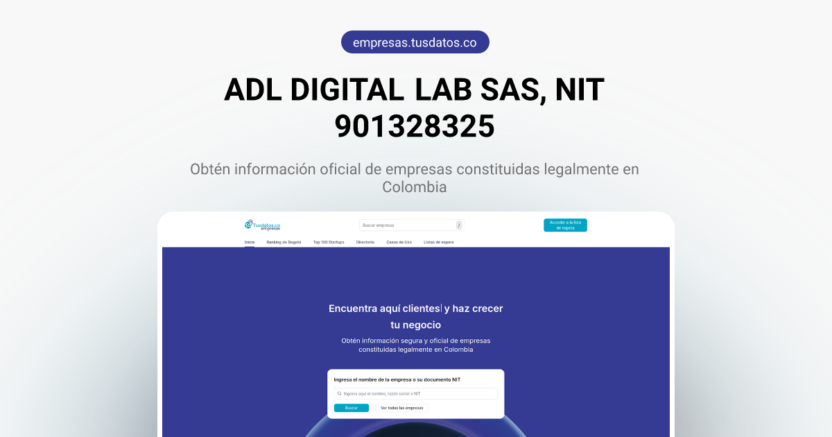 ADL DIGITAL LAB SAS | 901328325 | Tusdatos Empresas